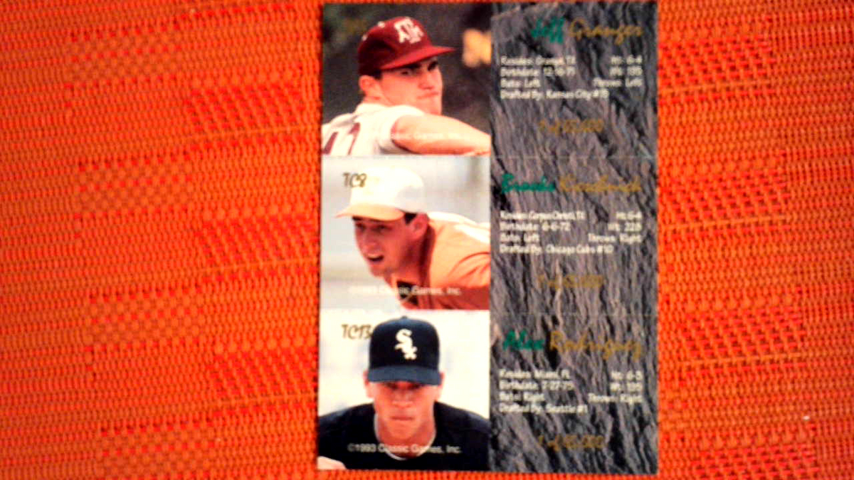 1993 Classic Four Sport tri-cards #TC3 Alex Rodriguez (see scans ...